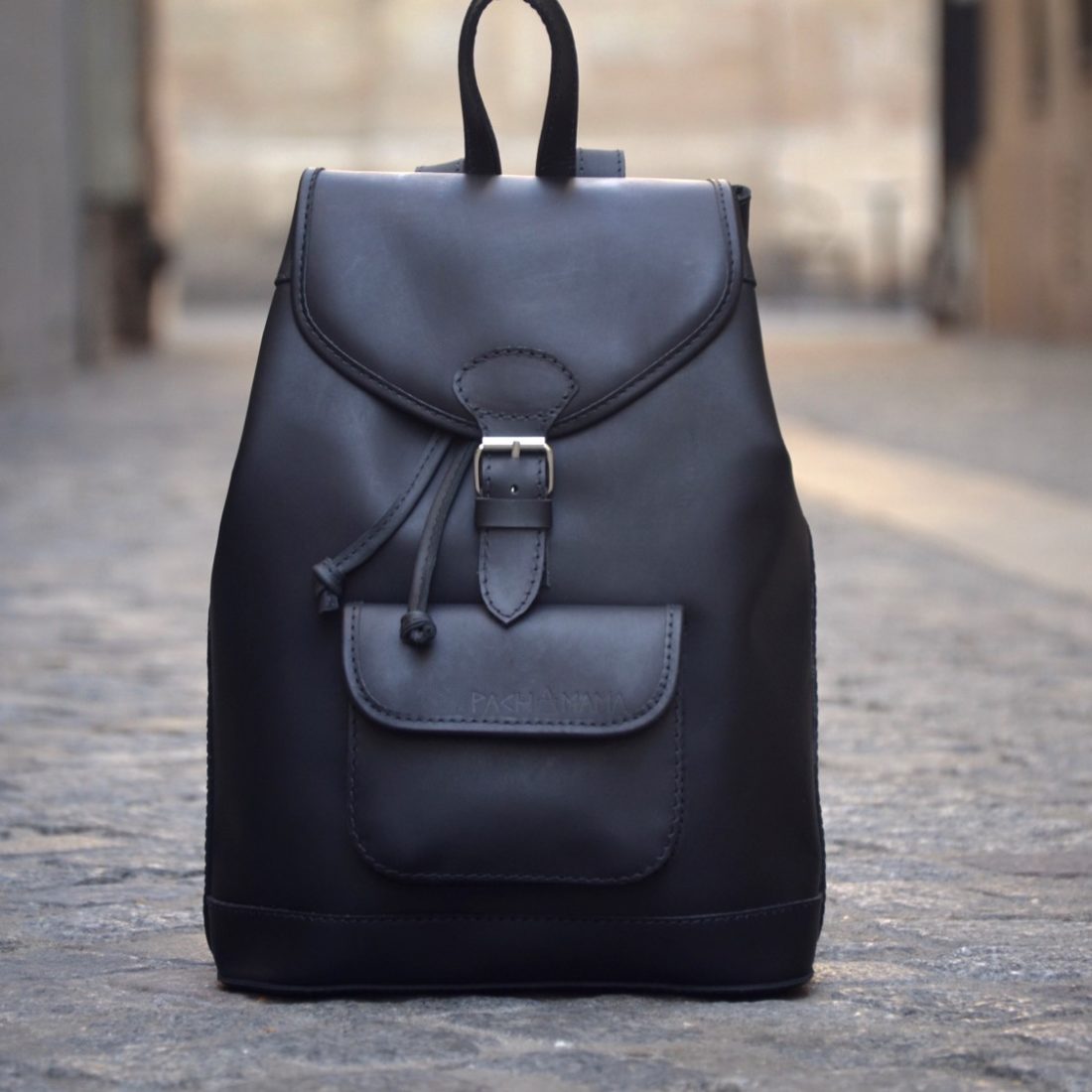 Sac à dos cuir noir GABI - Sac à dos urbain en cuir - Pachamama